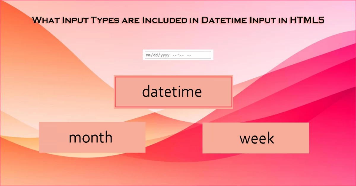 What Input Types are Included in Datetime Input in HTML5 || Enexa IT ...